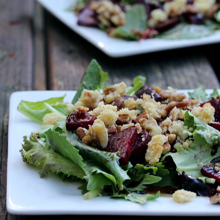 Roasted Beet Salad w/ Almond Feta - The Vegan Harvest